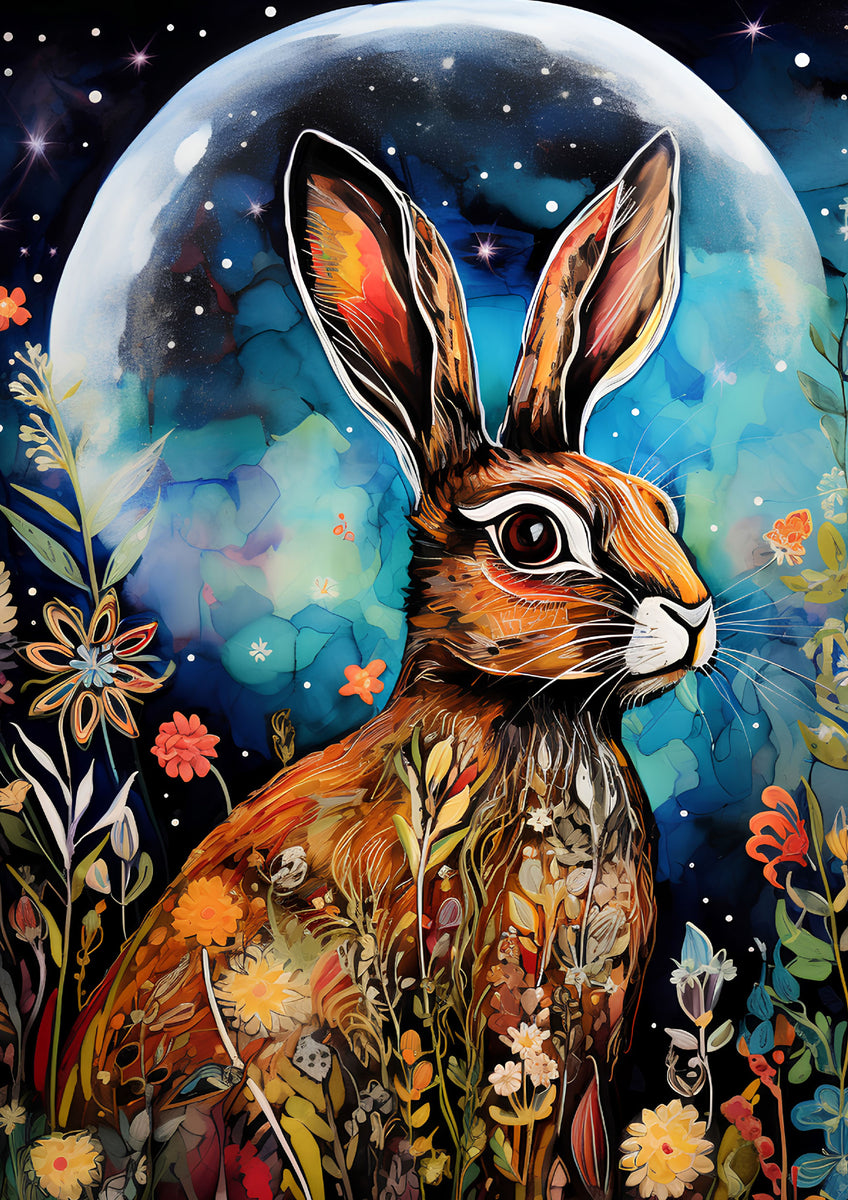 Mystical Hare Greeting Card. Hare Dreams by Amanda Skipsey ...