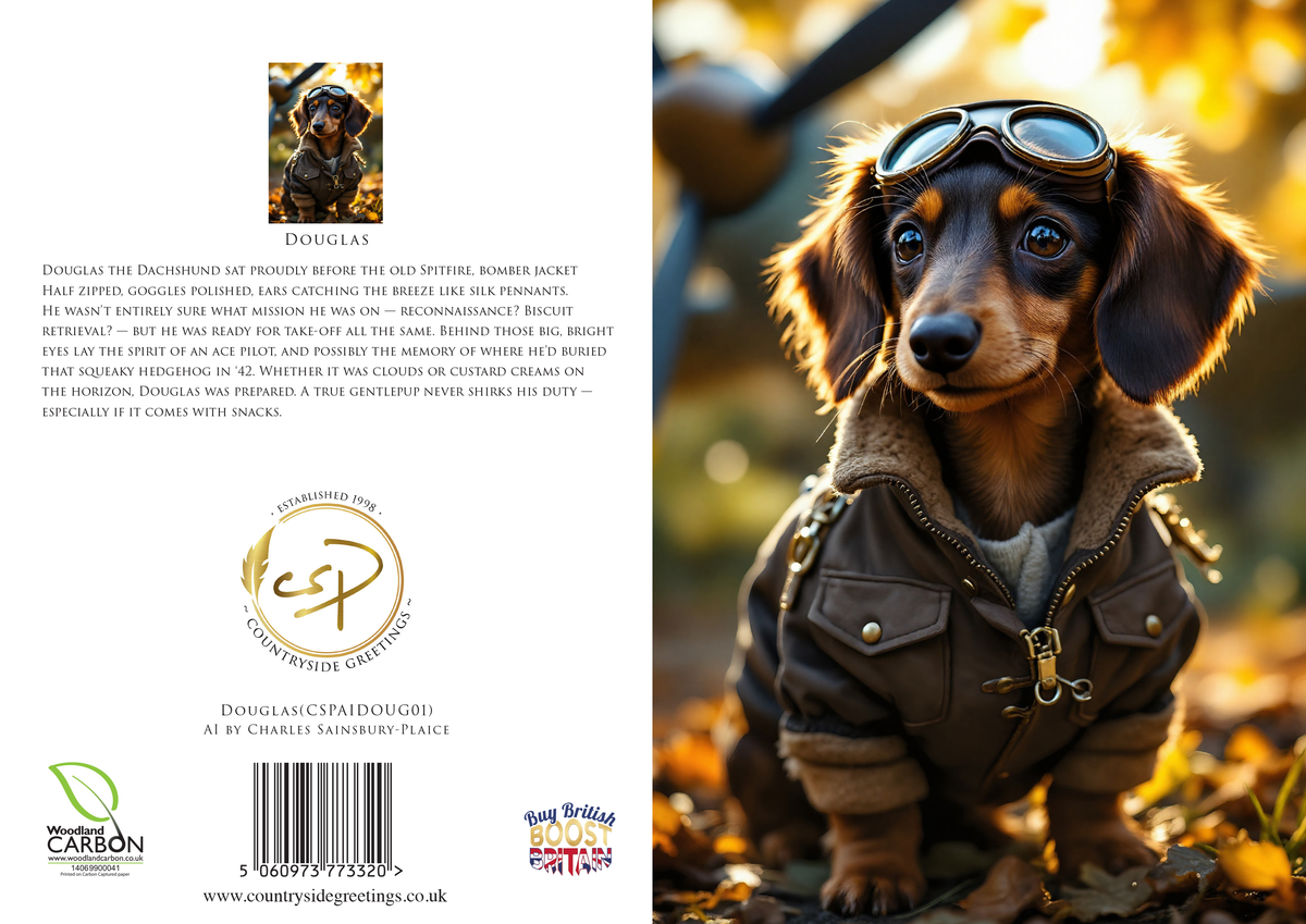 Dachshund Dog Greeting Card – Douglas Spitfire – CountrysideGreetings