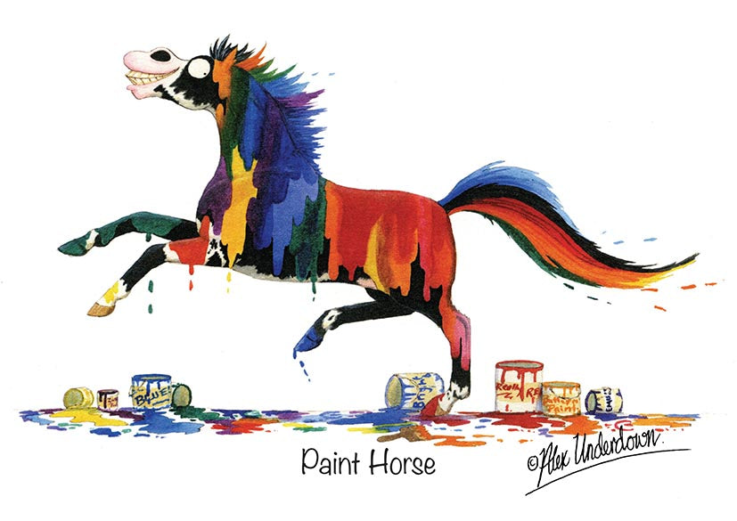 Horse greeting card "Paint Horse" by Alex Underdown. – CountrysideGreetings