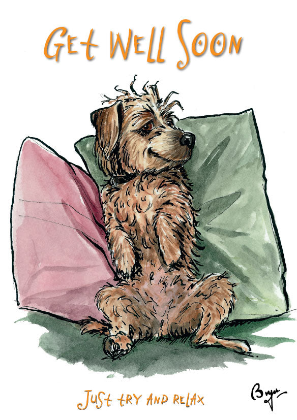 Terrier Get Well Greeting Card by Bryn Parry. – CountrysideGreetings